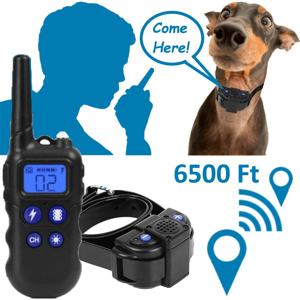 Long Range Walkie-Talkie Remote Control Waterproof Dog Training Collar ...
